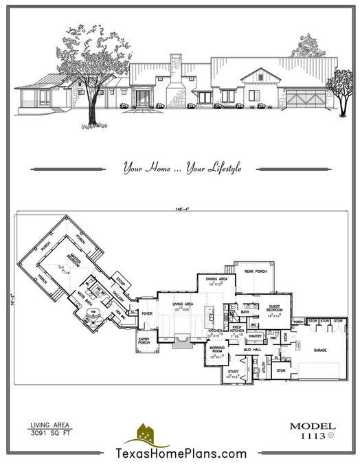 texas home plans - TEXAS RANCH- HOMES - Page 48-49