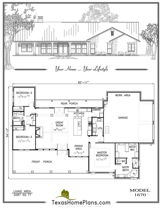 texas home plans - TEXAS RANCH- HOMES - Page 90-91