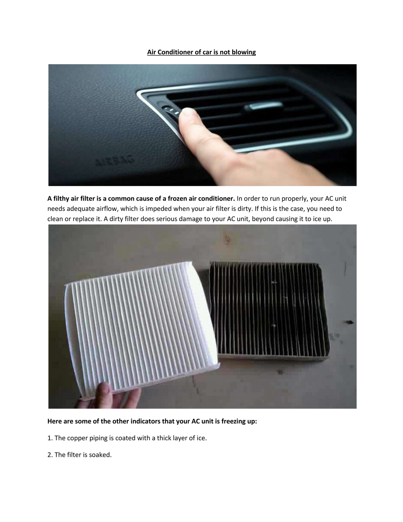 My publications - Partsavatar.ca-Air Conditioner of car is not blowing ...