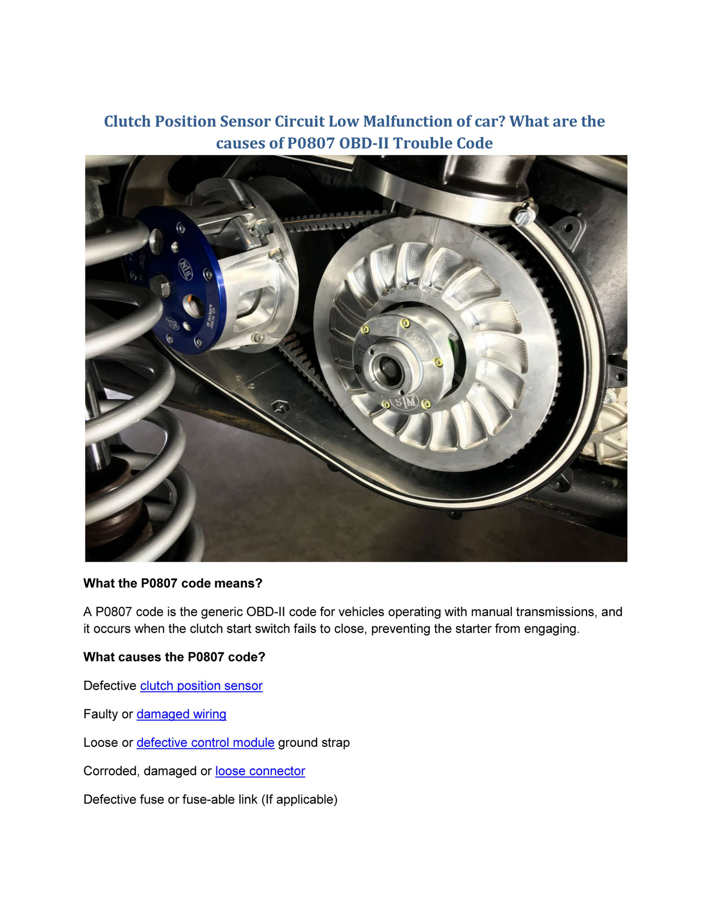 My publications - Partsavatar.Ca - What is the clutch Position Sensor ...