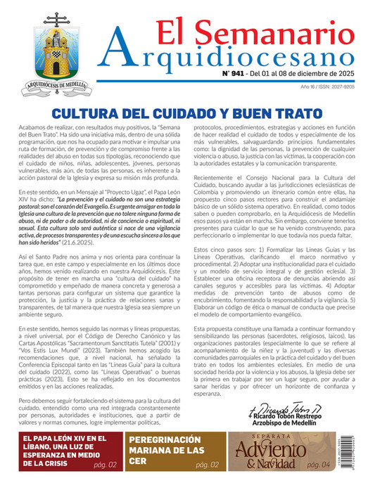 Arquidiócesis de Medellín - SEMANARIO 941 - Página 1 - Creado con ...
