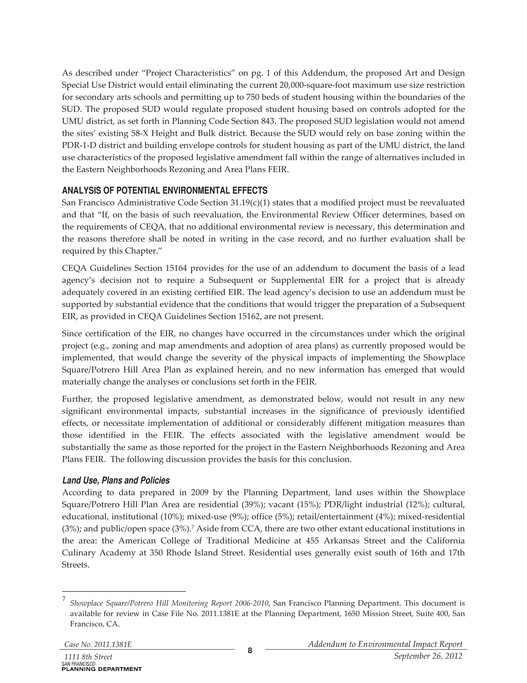 CCA Addendum to Eastern Neighborhoods - Page 8-9 - Created with ...