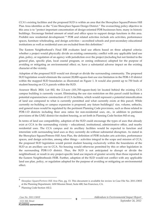 CCA Addendum to Eastern Neighborhoods - Page 8-9 - Created with ...