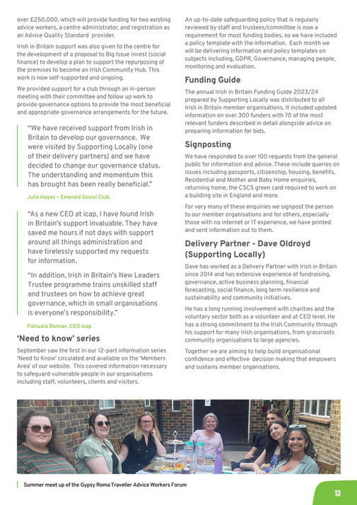 Irish in Britain Annual Report 2024 - Page 12-13 - Created with Publitas.com