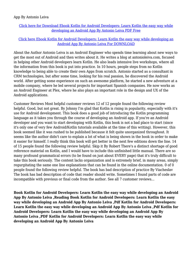 kotlin for android developers antonio leiva (pdf download)