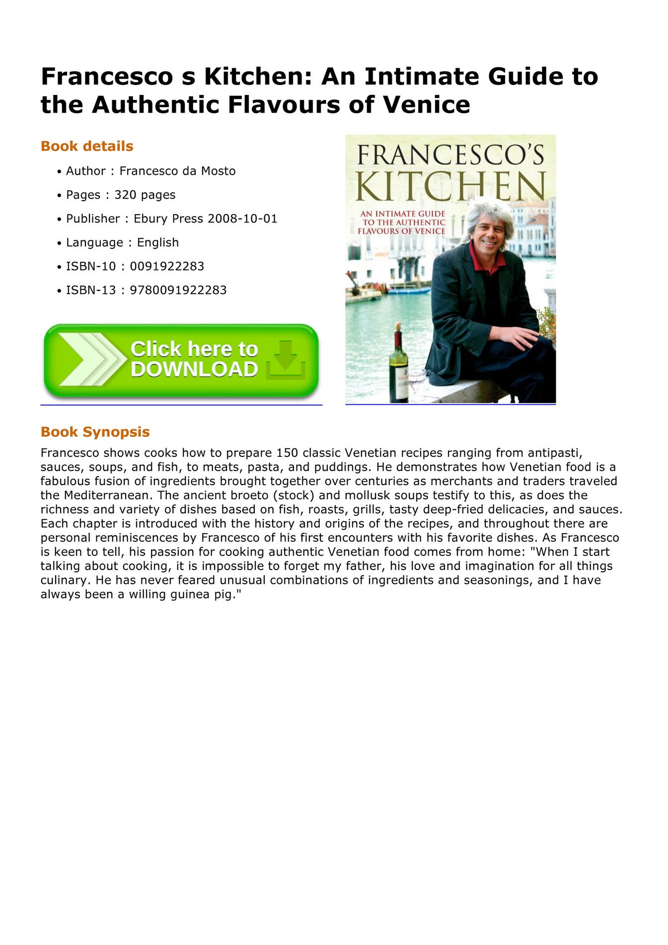 Cooking - Francesco s Kitchen An Intimate Guide to the Authentic ...