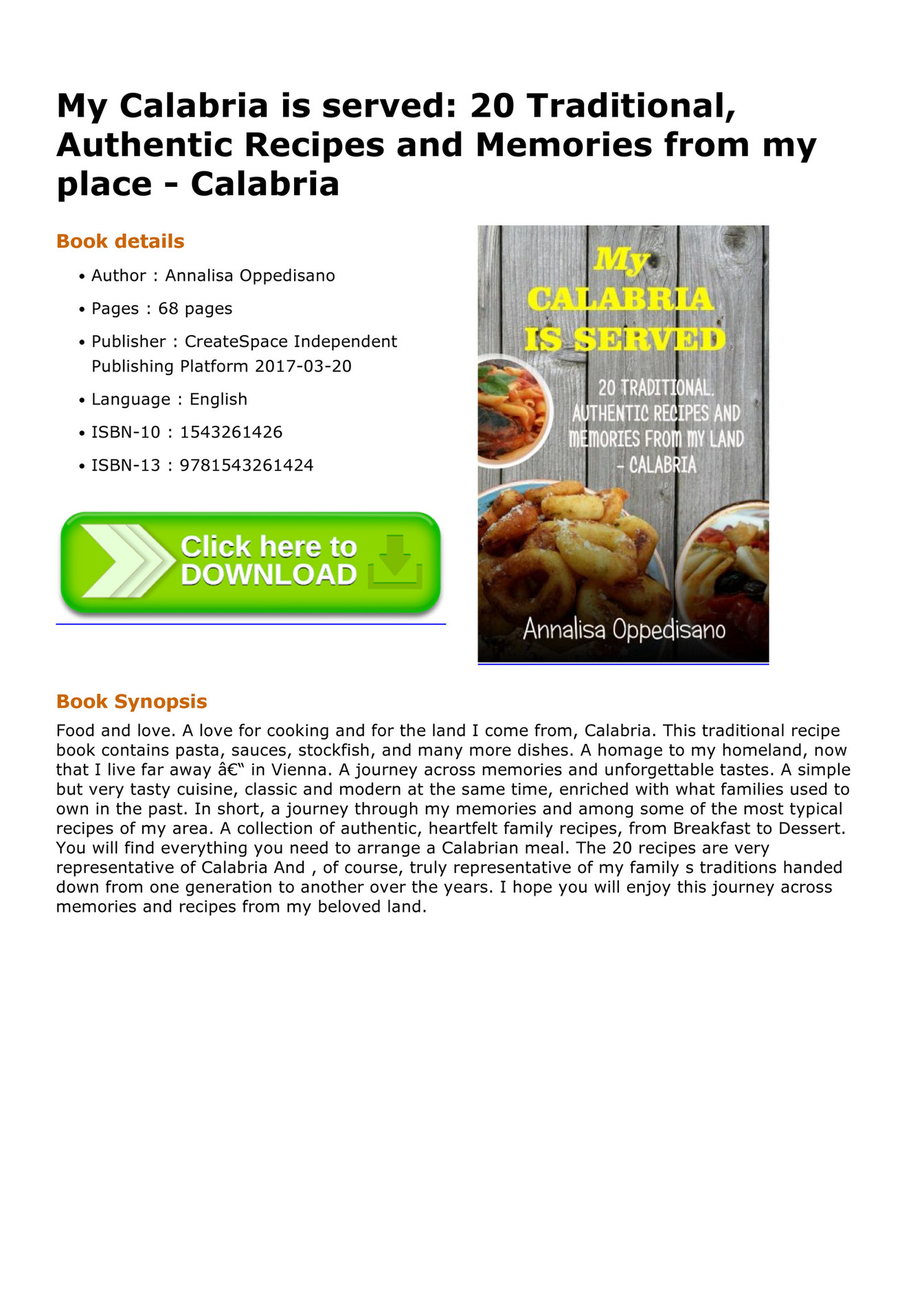 Cooking - My Calabria is served 20 Traditional Authentic Recipes and ...