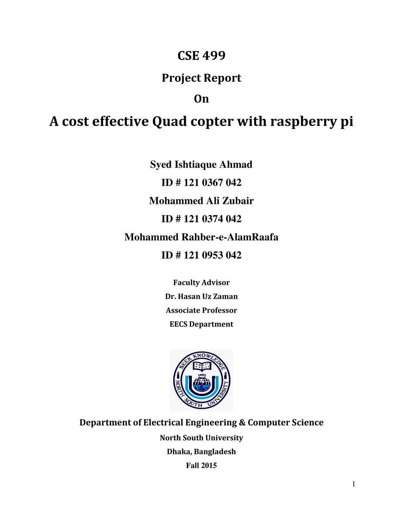 My publications - Project Report On A cost effective Quad copter with ...
