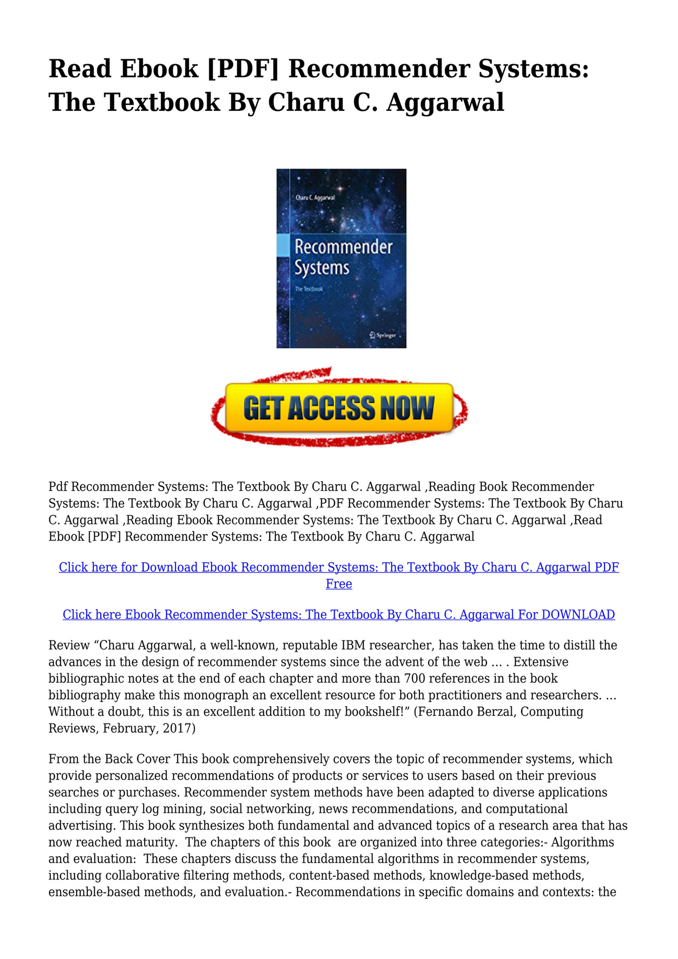 intra - 0luv-PDF-Recommender-Systems-The-Textbook-By-Charu-C-Aggarwal ...
