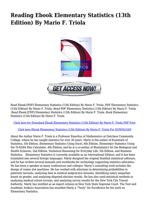 intra - 0qmq-PDF-Elementary-Statistics-13th-Edition-By-Mario-F-Triola ...