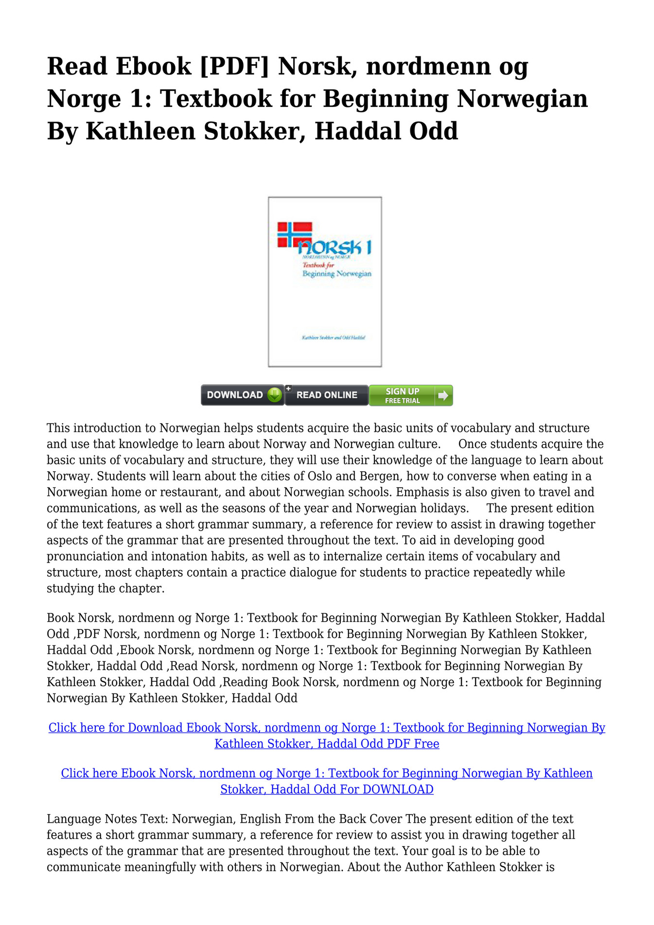 intra - 0aoy-PDF-Norsk-nordmenn-og-Norge-1-Textbook-for-Beginning ...