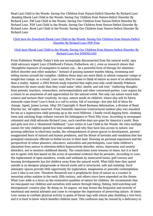 pdf - last child in the woods saving our children from nature deficit ...