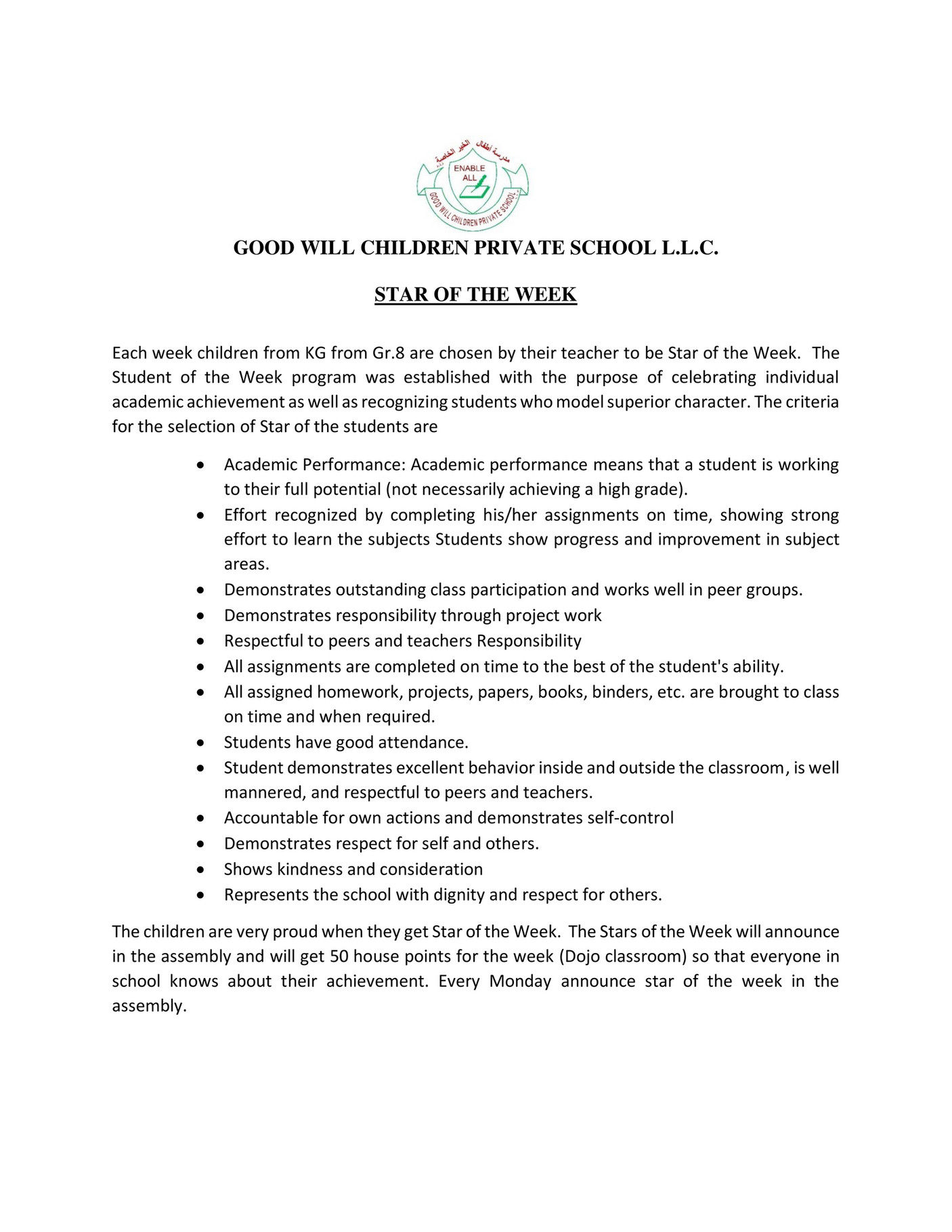 Good Will Children School - Star of the week - Page 1 - Created with ...