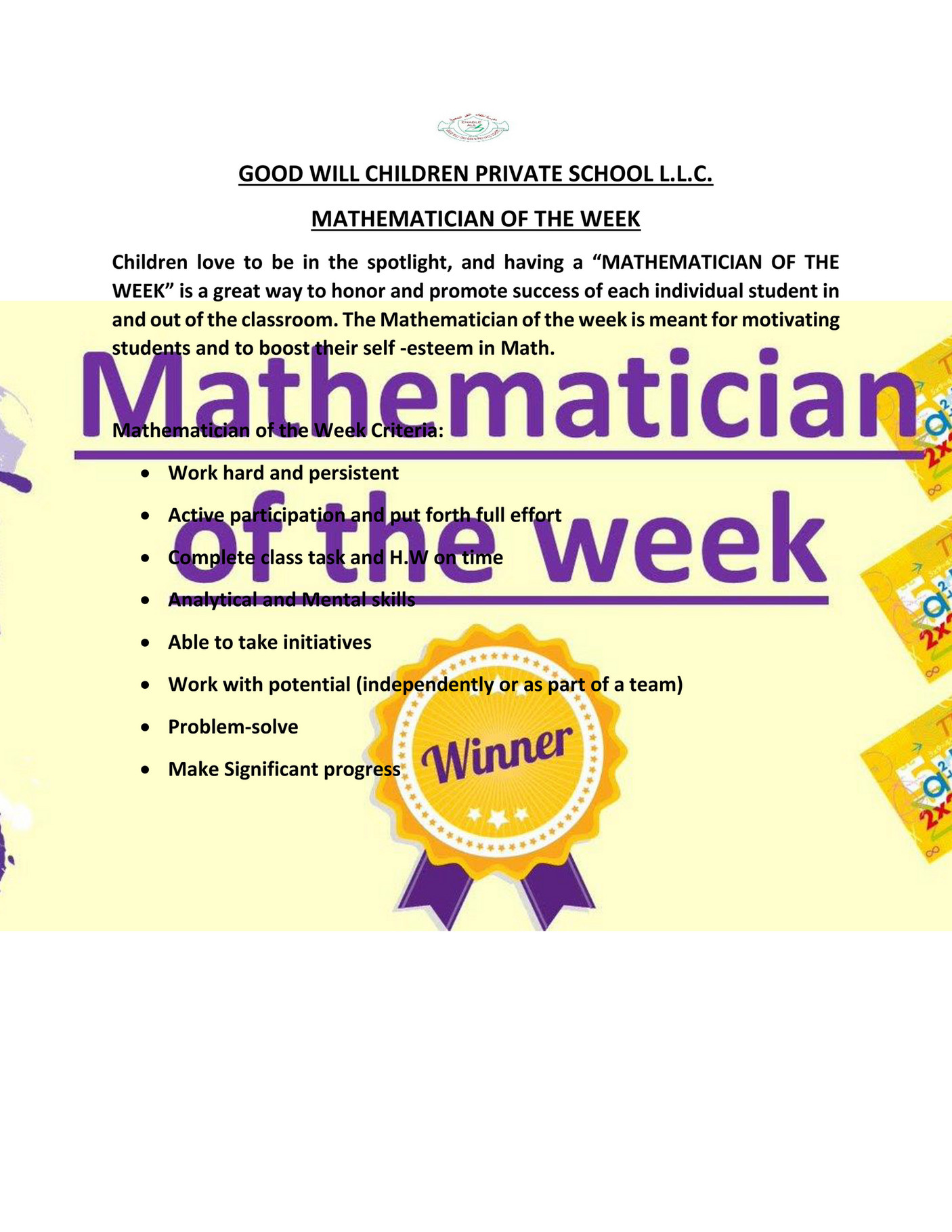 Good Will Children School - Mathematician of the week-converted - Page ...