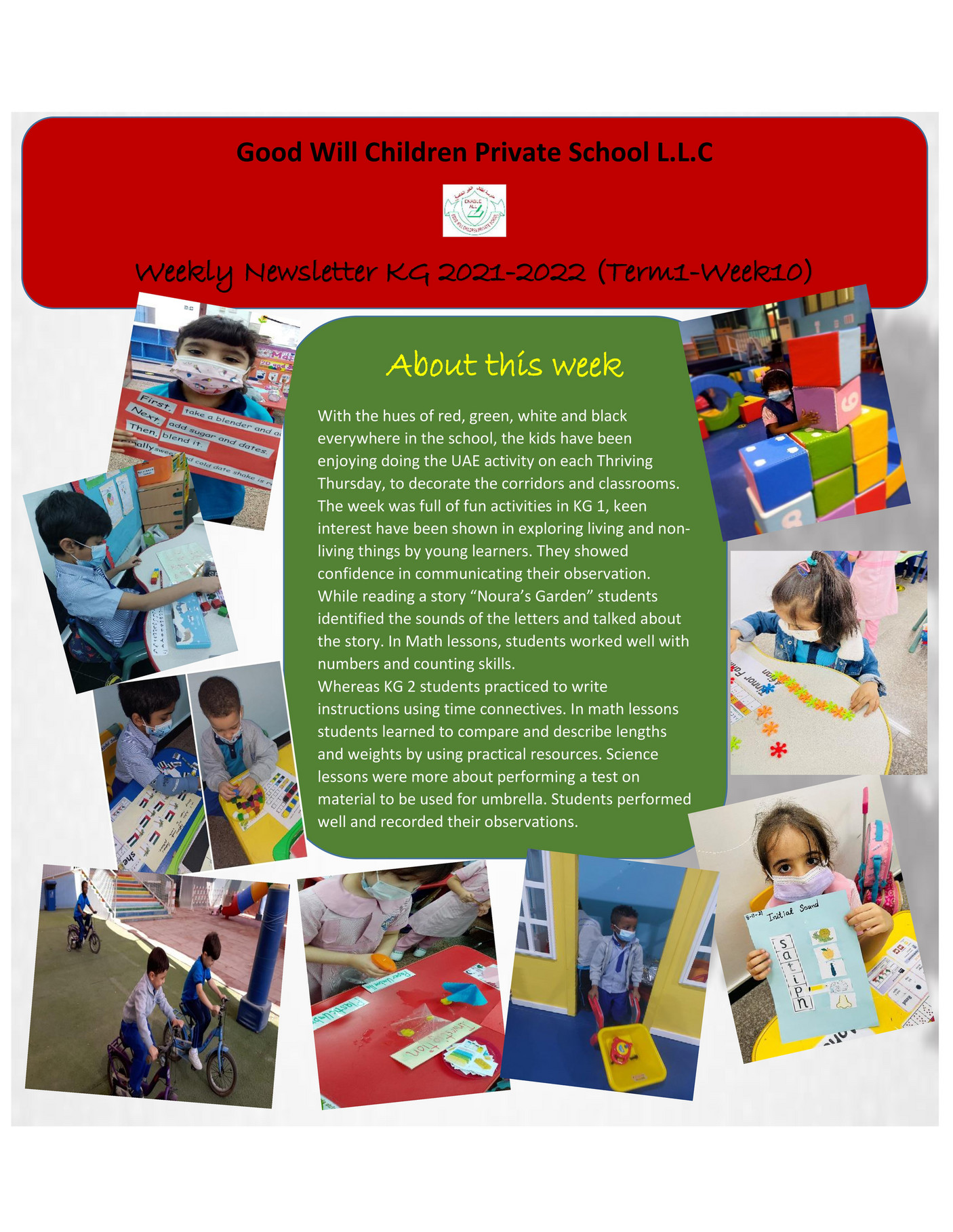 Good Will Children School - Weekly Newsletter week 10 - Page 1 ...
