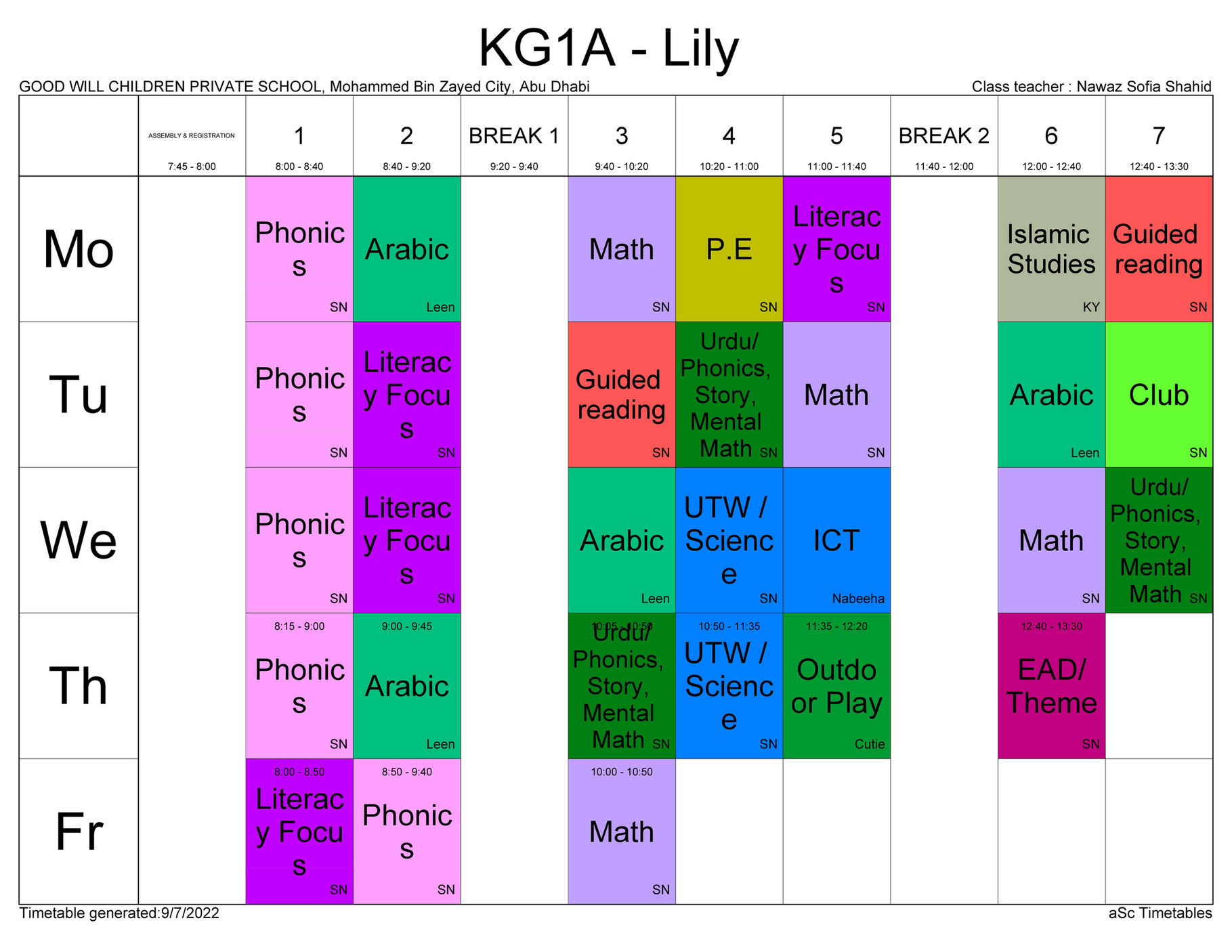 Good Will Children School - KG-Timetable-Term-1-2021-23 - Page 1 ...