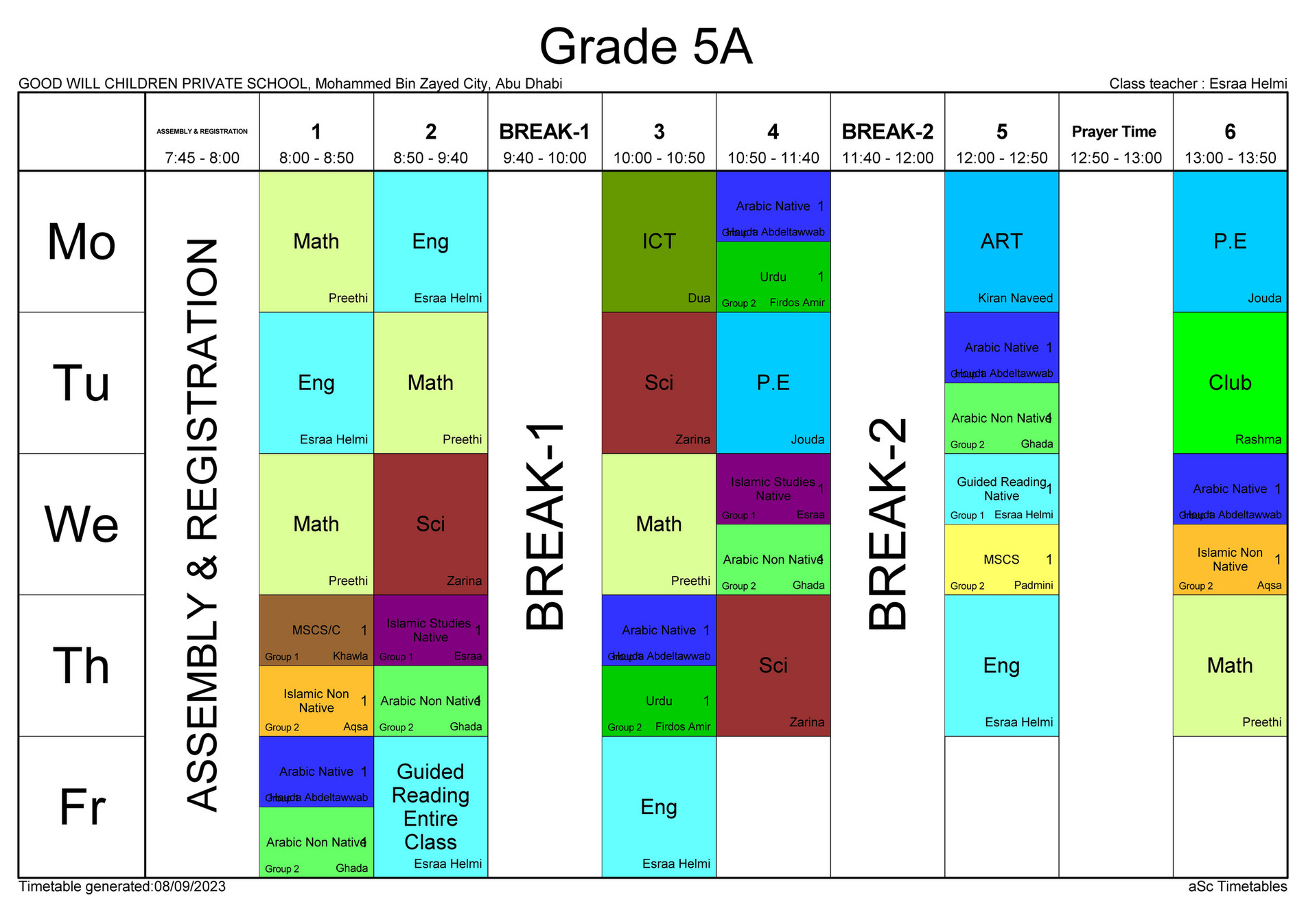 Good Will Children School - Timetable GR-5 - Page 3 - Created with ...
