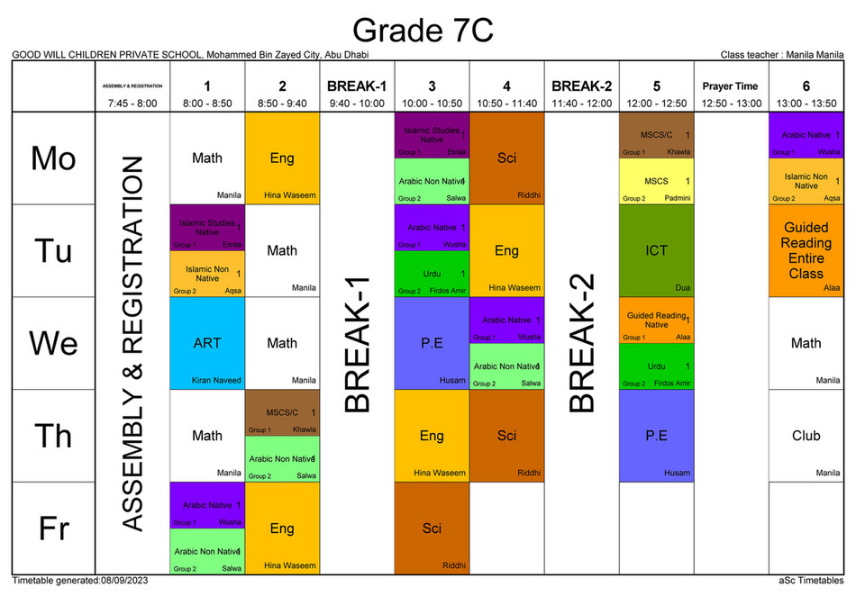 Good Will Children School - Timetable GR-7 - Page 3 - Created with ...