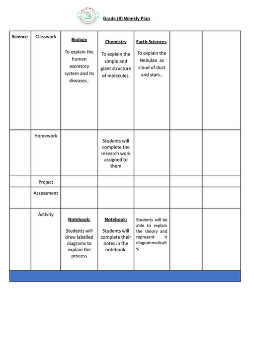 Good Will Children School - GR-8 -Weekly Plan-Term-1-Week-11 - Page 1 ...