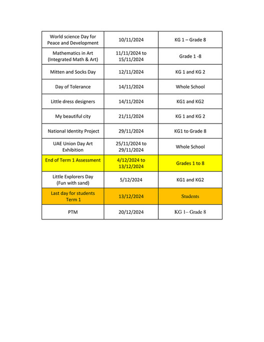 Good Will Children School - Term-1 - Events Calendar(2024-25) - Page 2 ...