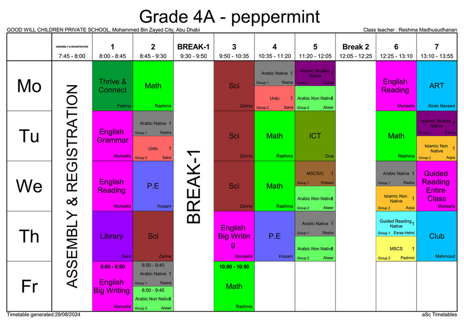Good Will Children School - GR-4 Term-1 Timetable - Page 1 - Created with Publitas.com