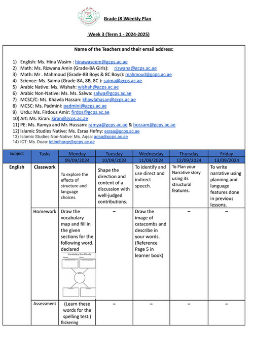 Good Will Children School - GR 8-Weekly Plan-Term-1-Week-3 - Page 1 ...