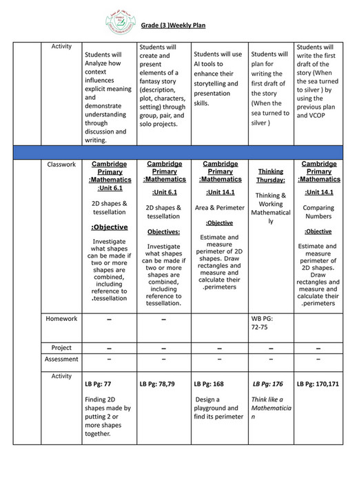 Good Will Children School - GR-3-Weekly Plan-Term-1-Week-7 - Page 1 ...