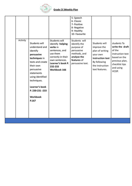 Good Will Children School - GR-3-Weekly Plan-Term-1-Week-11 - Page 2-3 ...