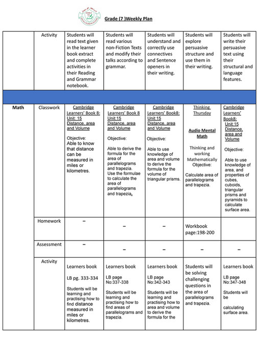 Good Will Children School - GR-7-Weekly Plan-Term-1-Week-13 - Page 1 ...