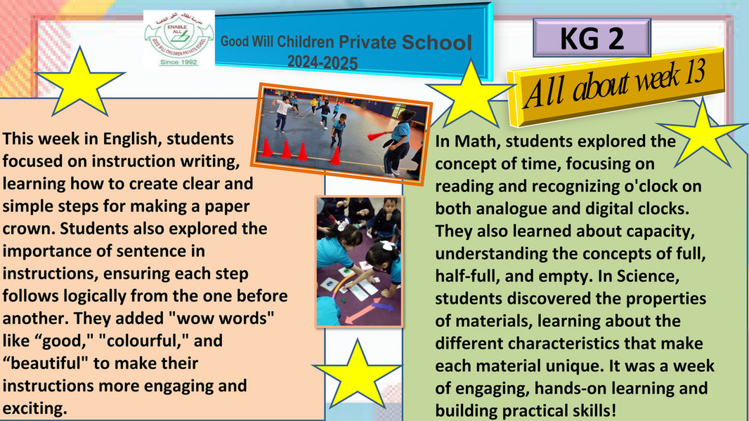 Good Will Children School - KG-2 Newsletter Week 13-2024-2025 - Page 1 - Created with Publitas.com