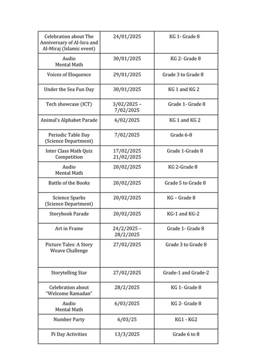 Good Will Children School - Events Calendar- 2024-2025 - Page 2-3 ...