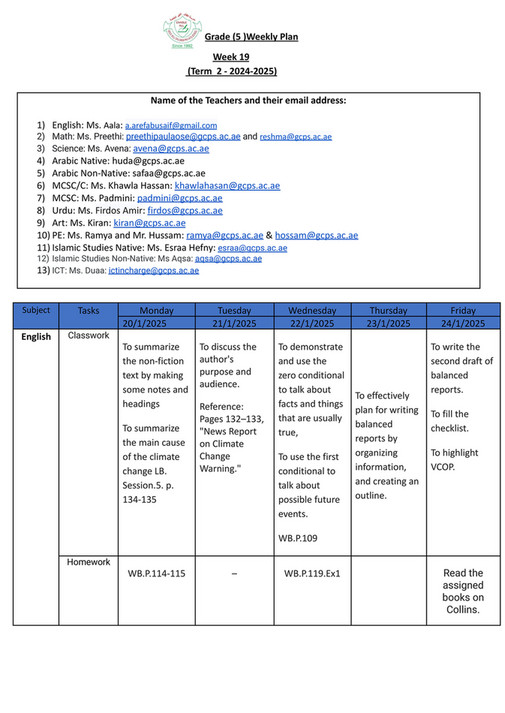 Good Will Children School - GR-5-Weekly Plan-Term-2-Week-19 - Page 1 ...