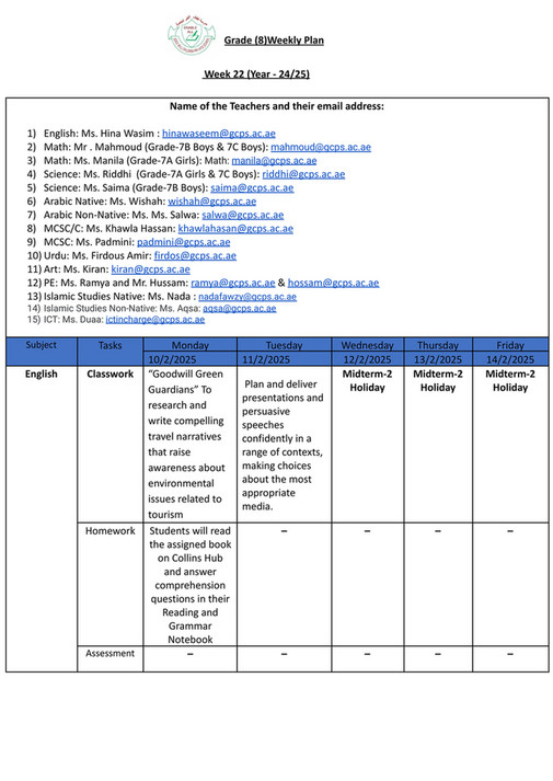 Good Will Children School - GR-8-Weekly Plan-Term-2-Week-22 - Page 1 ...