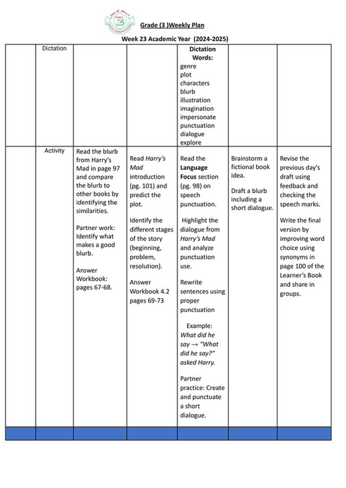 Good Will Children School - GR-3-Weekly Plan-Term-2-Week-23 - Page 1 ...