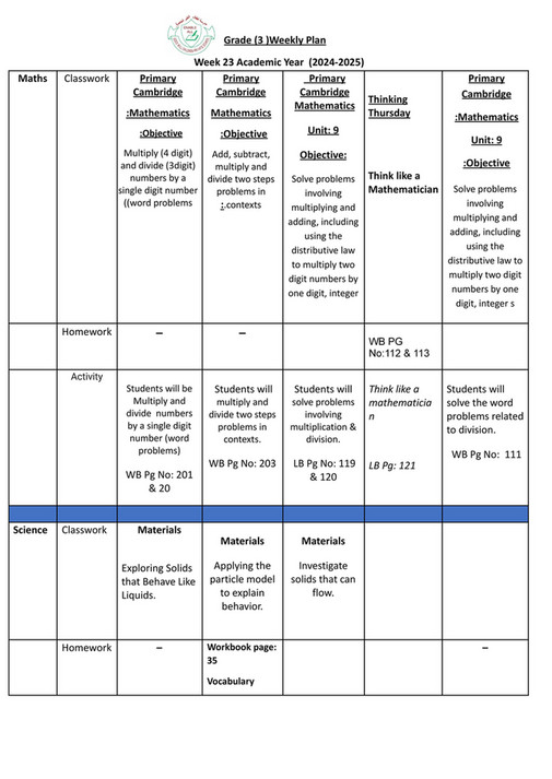 Good Will Children School - GR-3-Weekly Plan-Term-2-Week-23 - Page 1 ...