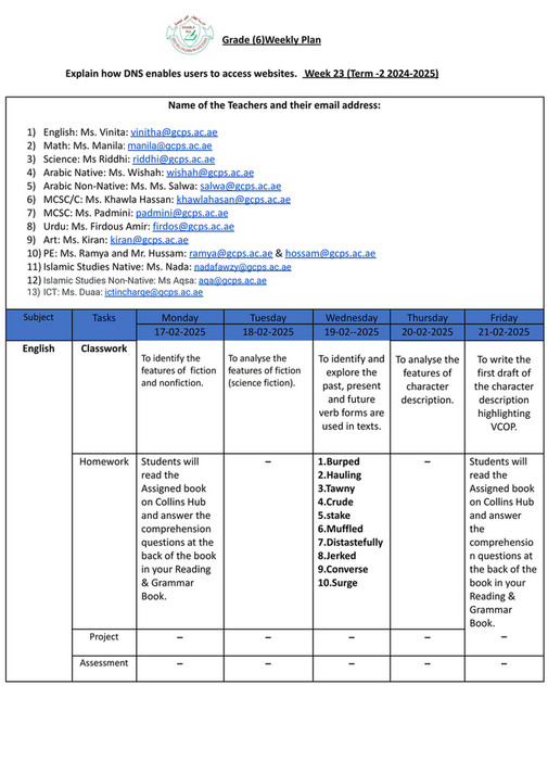 Good Will Children School - GR-6-Weekly Plan-Term-2-Week-23 - Page 1 ...