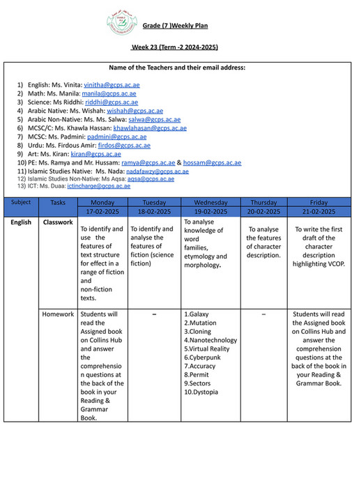 Good Will Children School - GR-7-Weekly Plan-Term-2-Week-23 - Page 1 ...