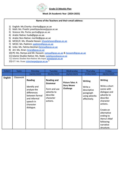 Good Will Children School - GR-3-Weekly Plan-Term-2-Week-24 - Page 1 ...