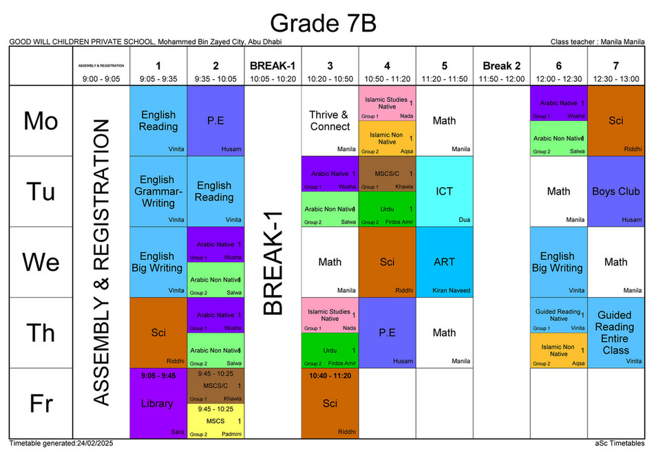 Good Will Children School - Ramadan Timetable GR-7 - Page 2 - Created ...