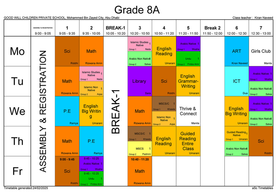 Good Will Children School - Ramadan Timetable GR-8 - Page 1 - Created with Publitas.com