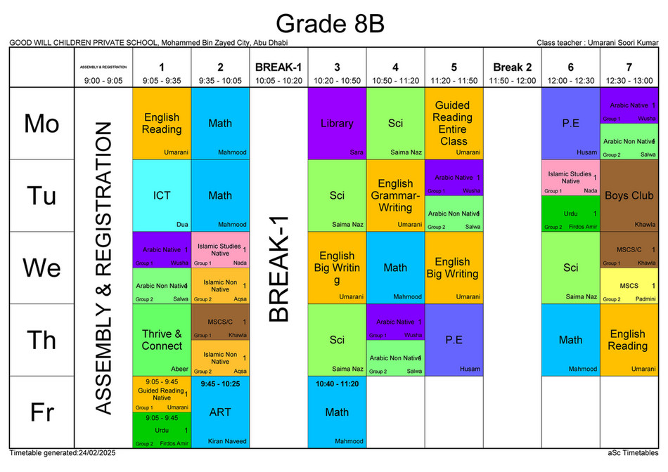 Good Will Children School - Ramadan Timetable GR-8 - Page 2 - Created with Publitas.com