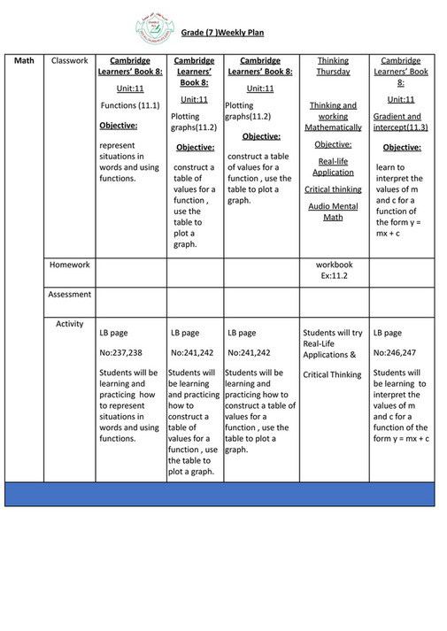 Good Will Children School - GR-7-Weekly Plan-Term-3-Week-30 - Page 2-3 ...