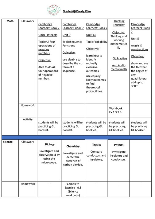 Good Will Children School - GR-6-Weekly Plan-Term-3-Week-33 - Page 2-3 ...