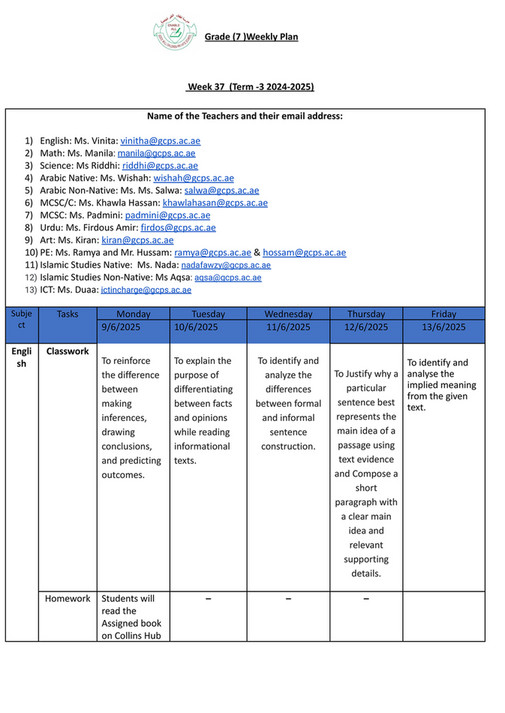 Good Will Children School - GR-7-Weekly Plan-Term-3-Week-37 - Page 1 ...