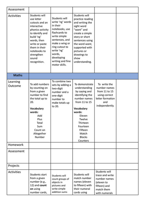 Good Will Children School - KG-2-Weekly Plan-Term-1-Week-17 - Page 2-3 ...