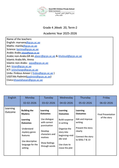 Good Will Children School - GR-4-Weekly Plan-Term-2-Week-20 - Page 1 ...