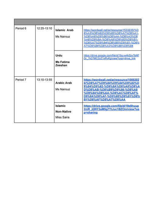Good Will Children School - Grade 1A - Timetable Wednesday Resources ...