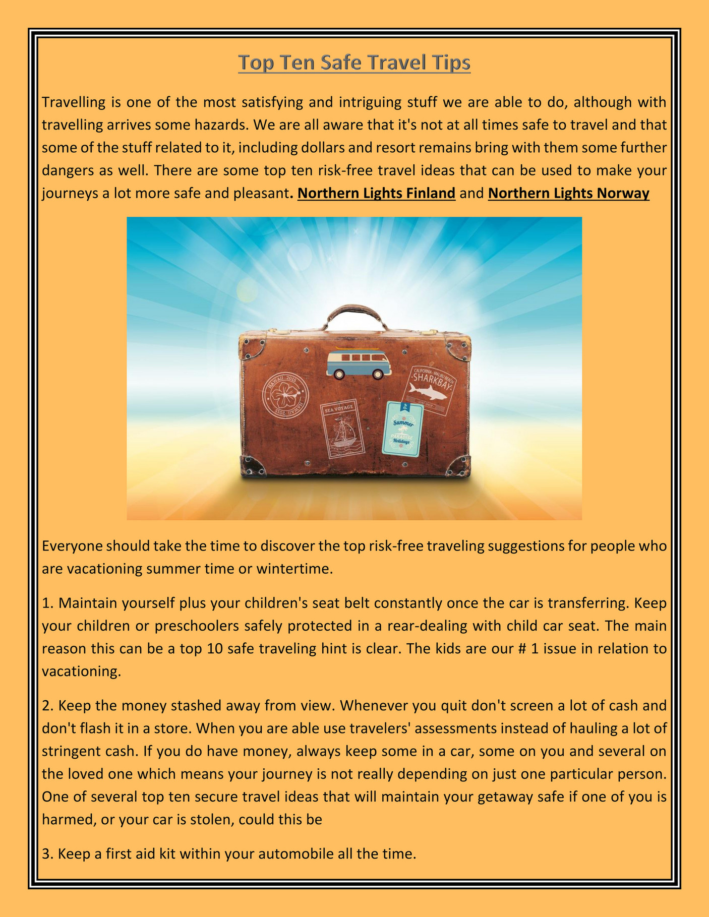 My publications - Top Ten Safe Travel Tips - Page 1 - Created with ...