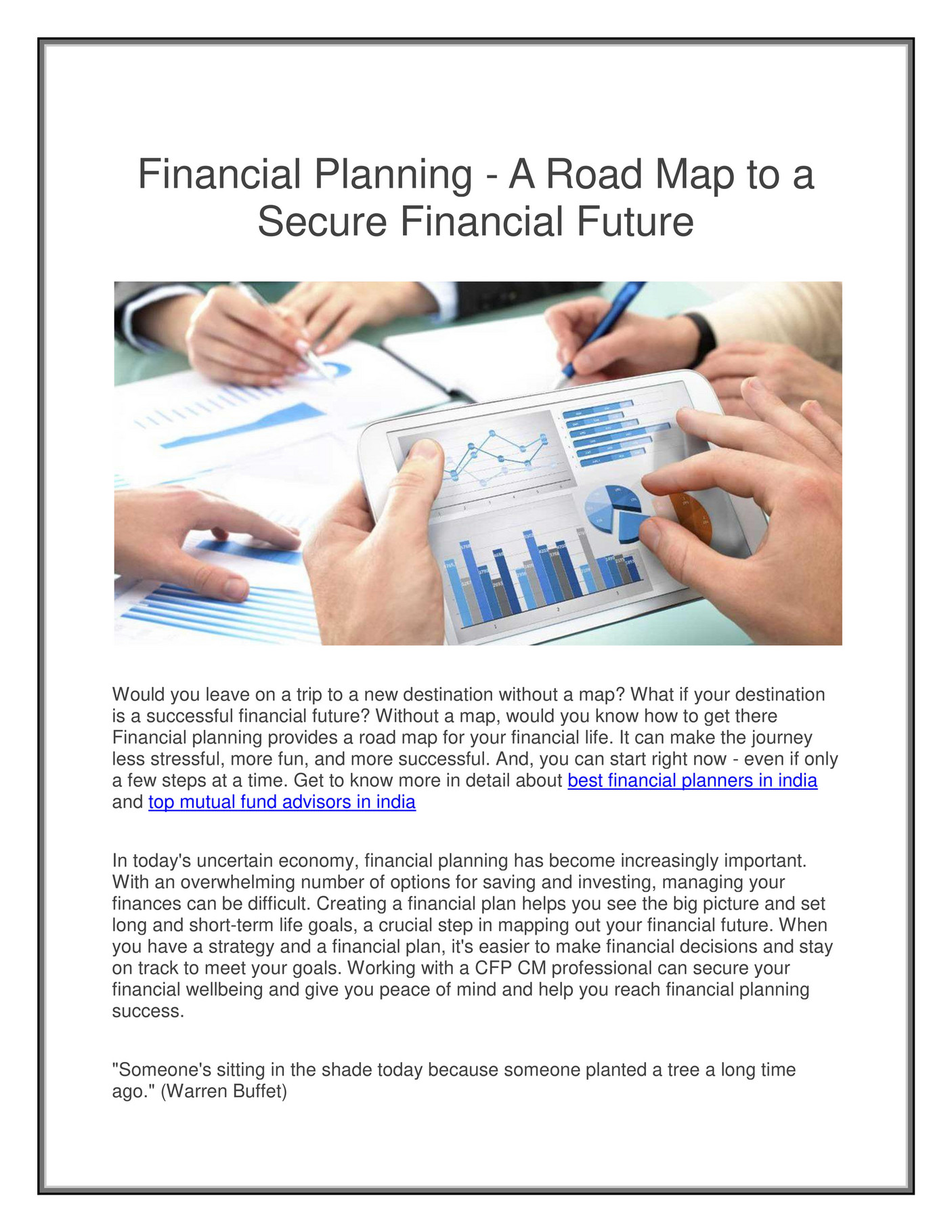 My publications - Financial Planning - A Road Map to a Secure Financial ...