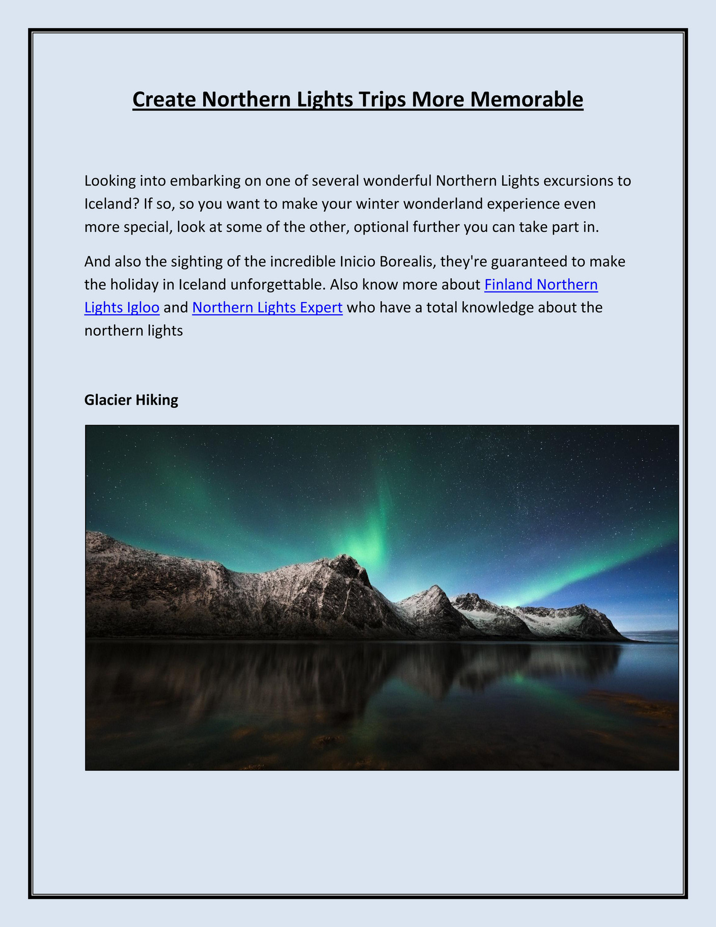 My publications - Create Northern Lights Trips More Memorable - Page 2 ...